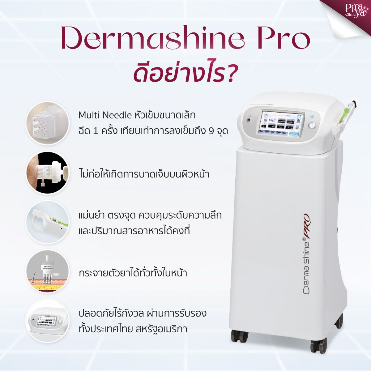 Dermashine Pro ฟื้นฟูผิวล้ำลึก | Piraya Clinic เมืองทอง